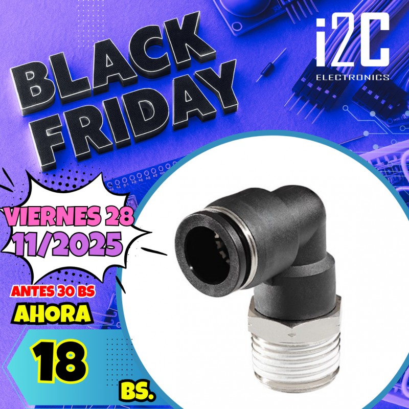 Conector neumático Codo de 3/8